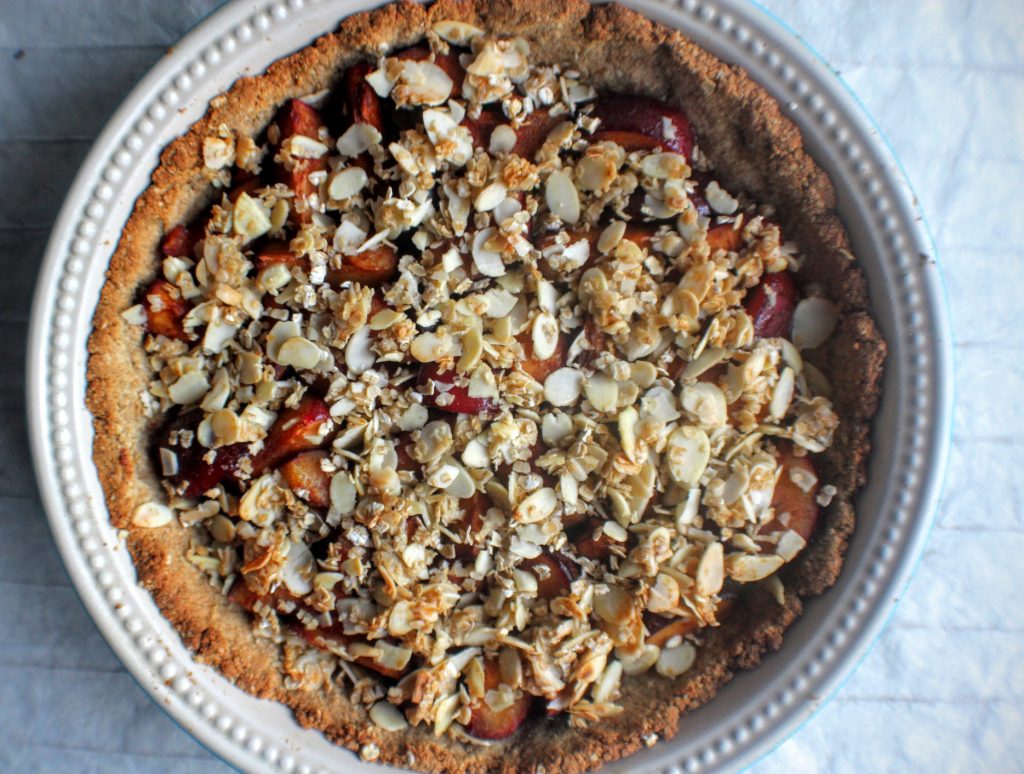 Plum, Orange & Almond Crumble Tart – Indulging Innocently Recipes by @SpamellaB
