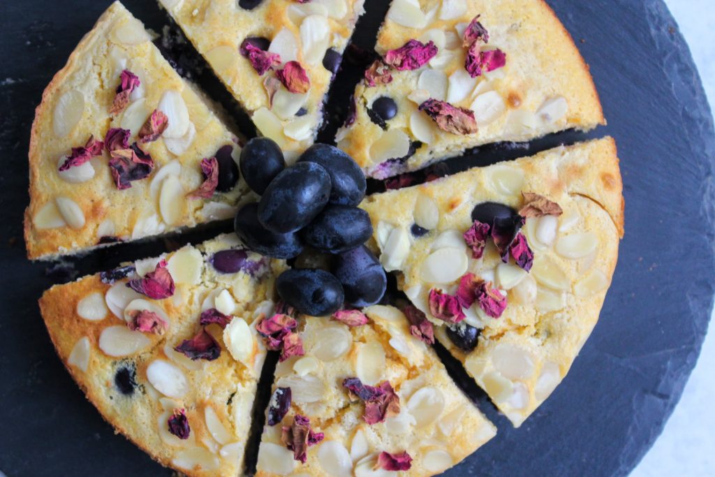 Grape, Almond & Polenta Cake – Indulging Innocently Recipes by @SpamellaB