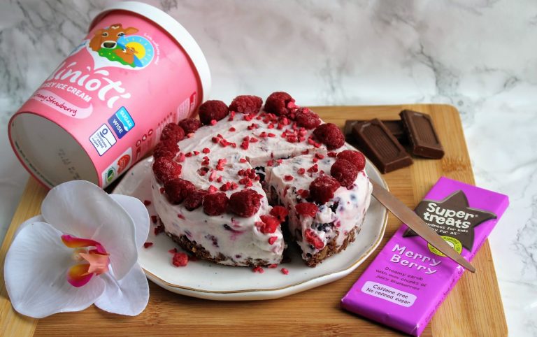 Berry & Carob Ice Cream Cake – Indulging Innocently Recipes by @SpamellaB