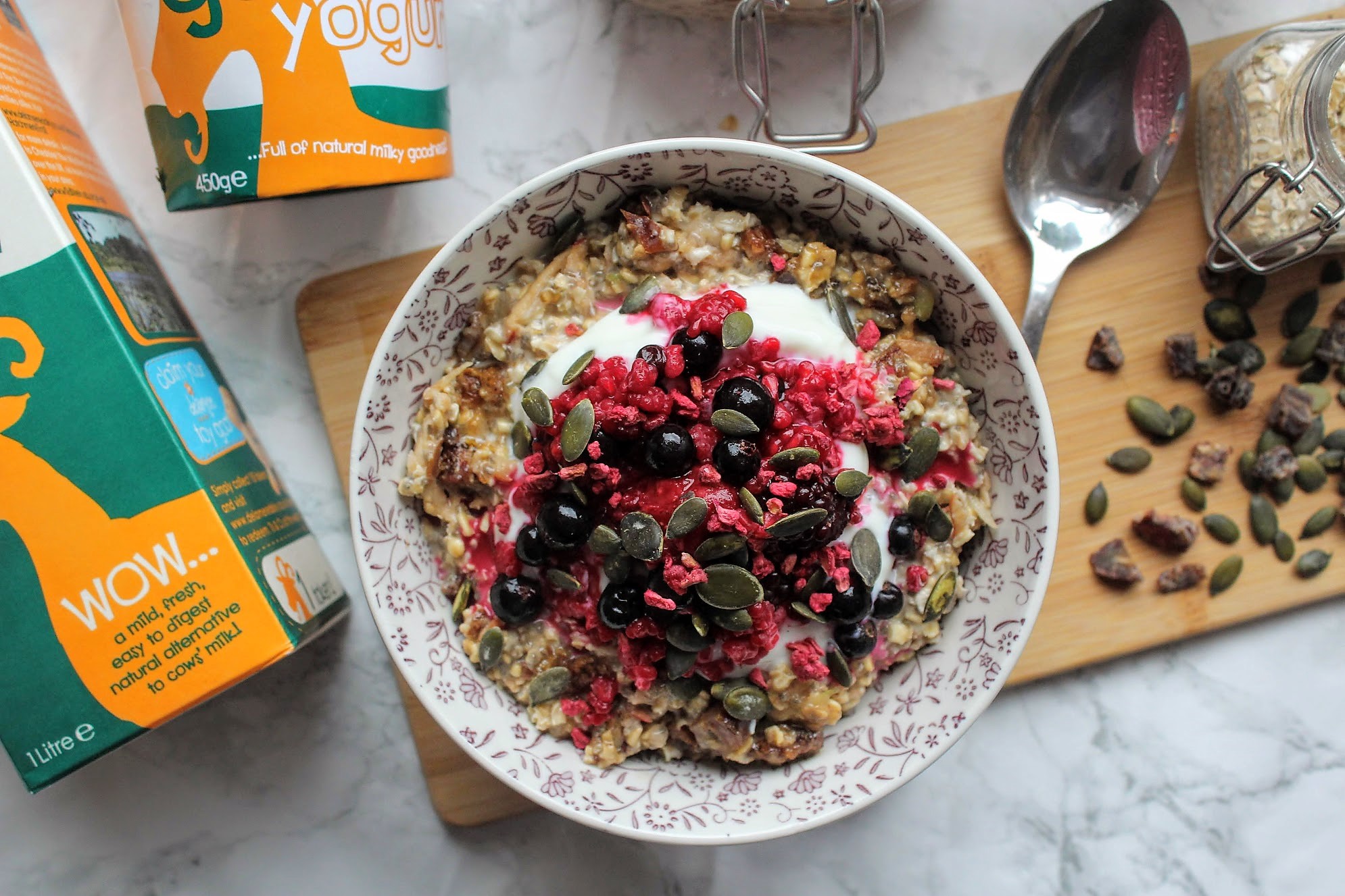 Fruity Bircher Breakfast Bowl – Indulging Innocently Recipes by @SpamellaB