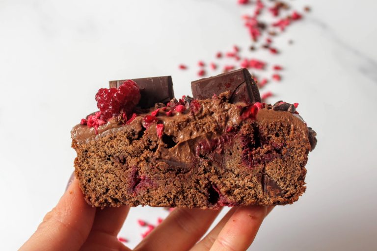 Vegan Chocolate Raspberry Loaf – Indulging Innocently Recipes by @SpamellaB