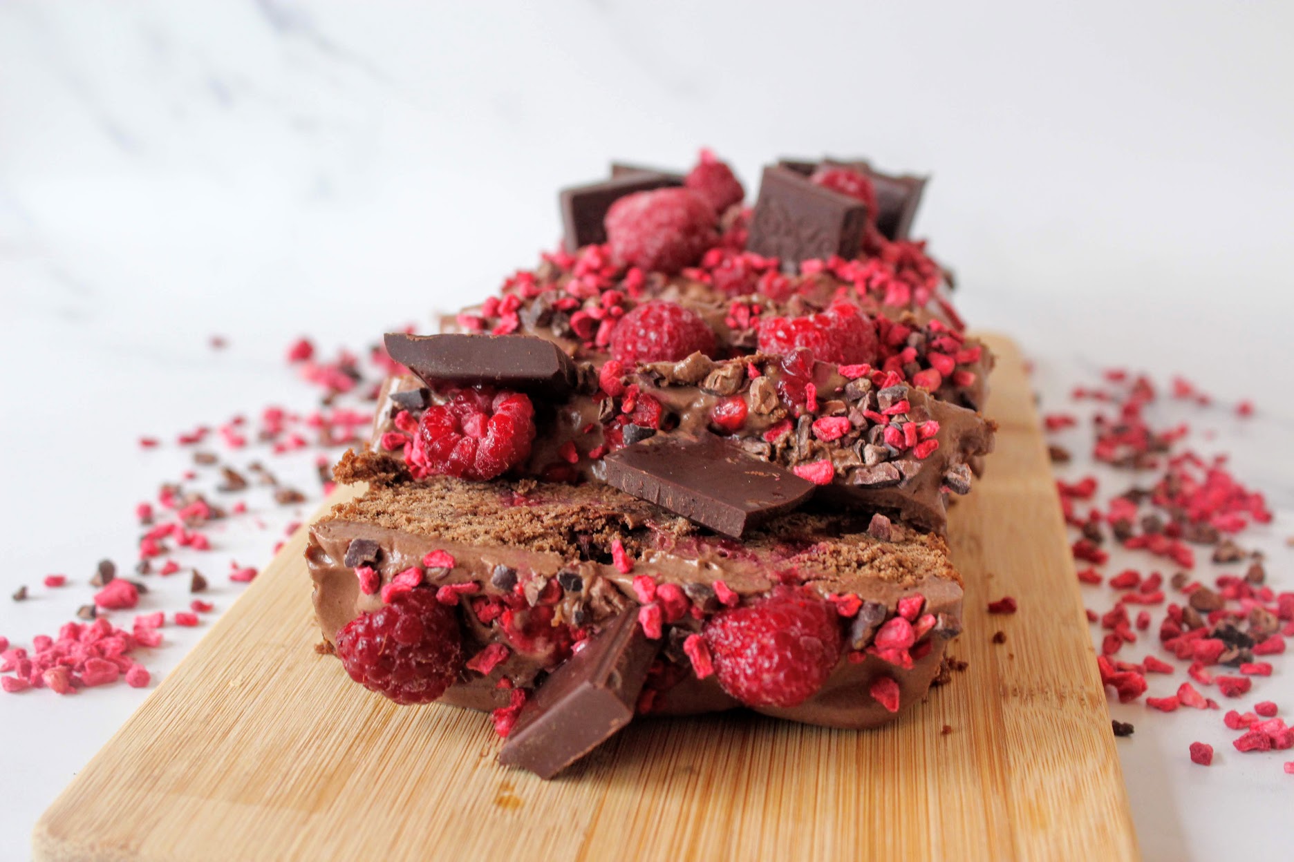 Vegan Chocolate Raspberry Loaf – Indulging Innocently Recipes by @SpamellaB