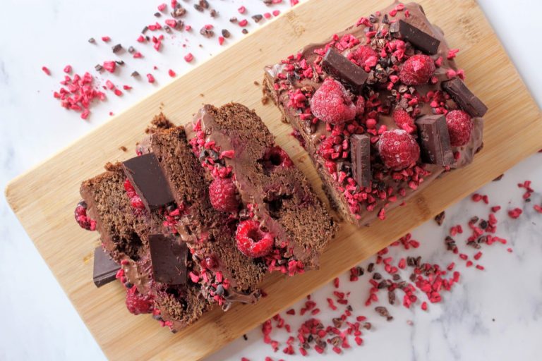 Vegan Chocolate Raspberry Loaf – Indulging Innocently Recipes by @SpamellaB