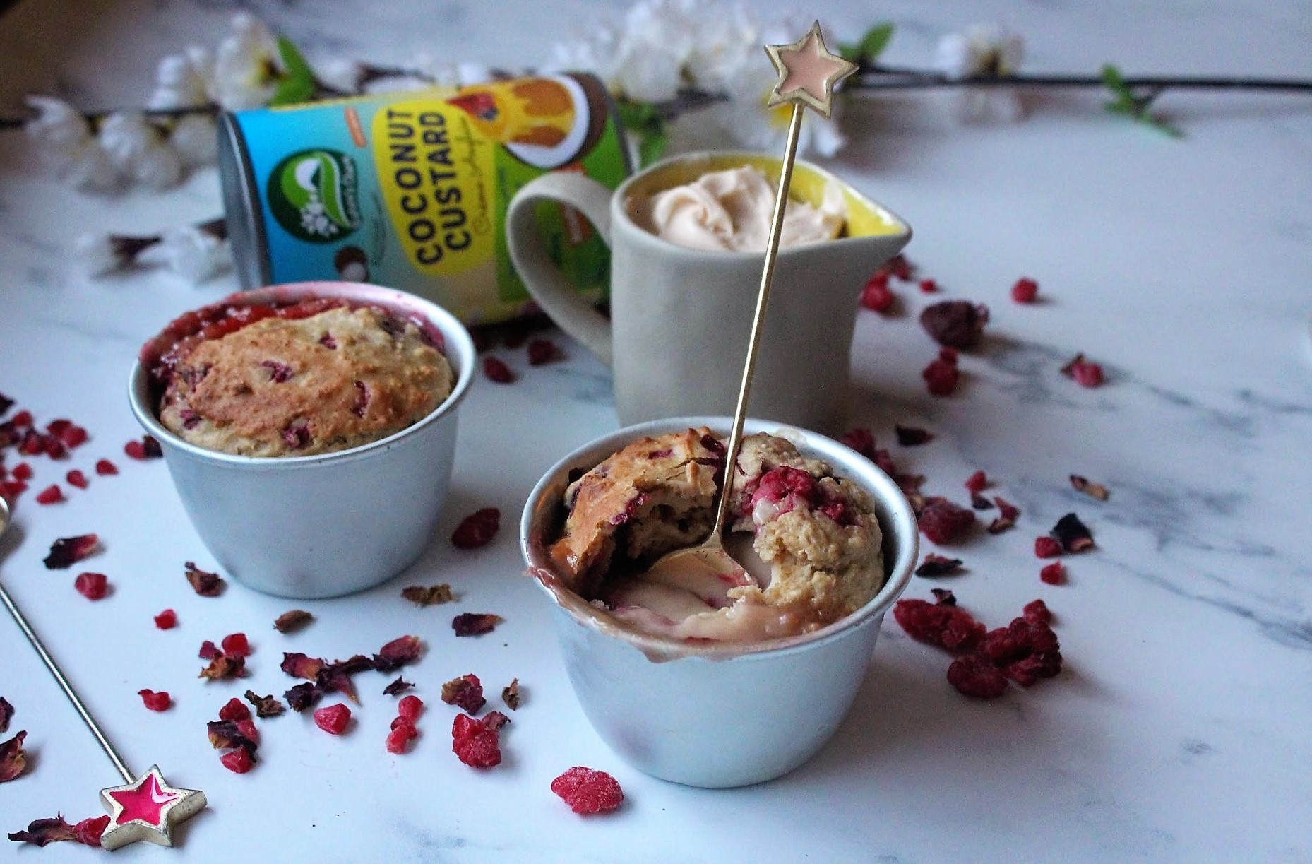Raspberry & Banana Custard Puddings – Indulging Innocently Recipes by ...
