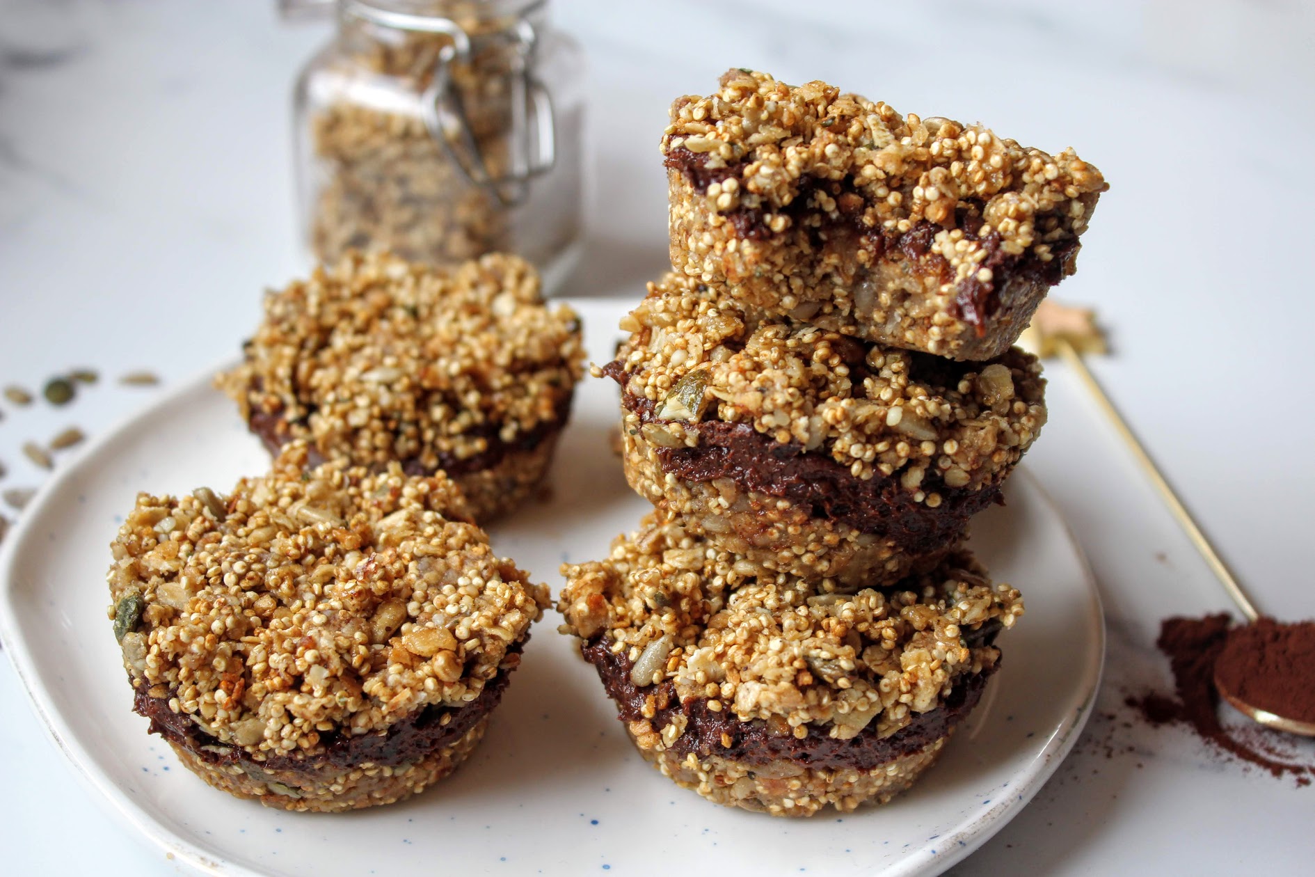 Cacao Quinoa Crunch Bites – Indulging Innocently Recipes by @SpamellaB