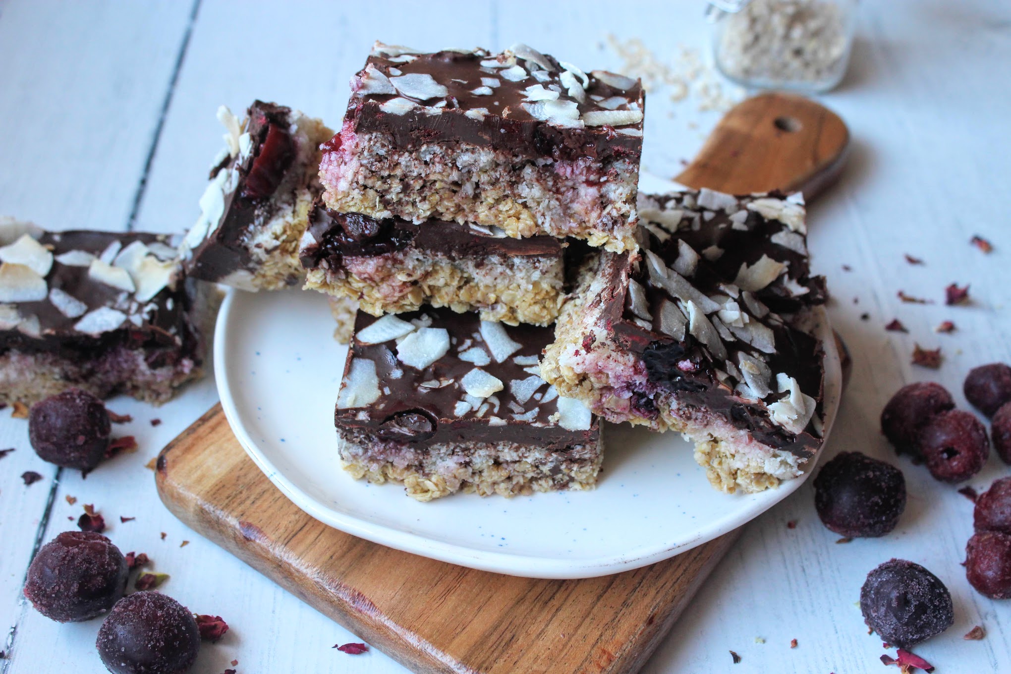Chocolate, Cherry & Coconut Bars – Indulging Innocently Recipes by ...