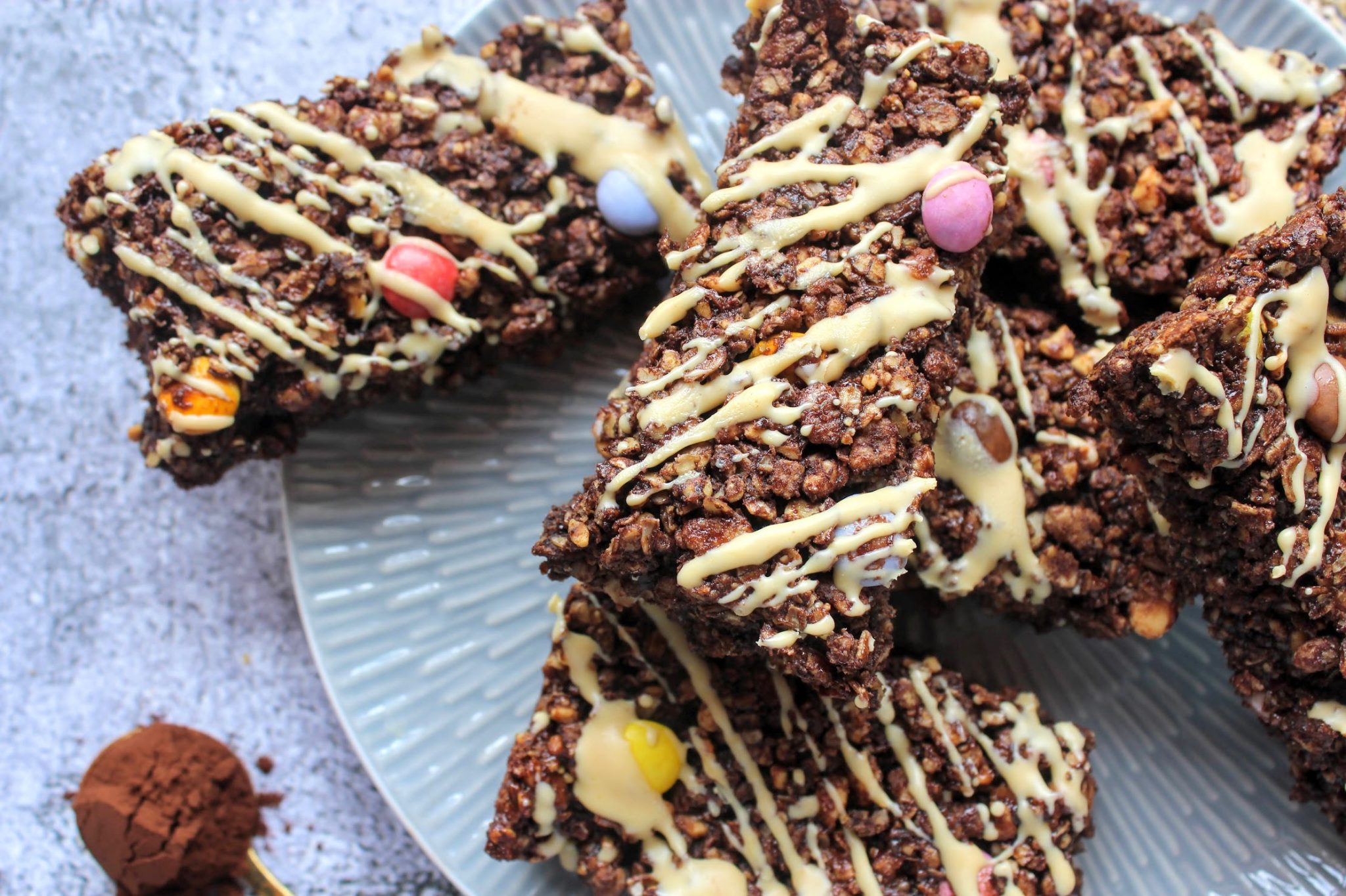 Crispy Chocolate Smartie Bars – Indulging Innocently Recipes by @SpamellaB