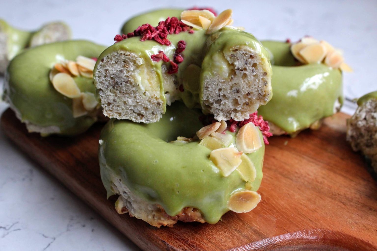WHITE CHOCOLATE MATCHA DONUTS – Indulging Innocently Recipes by @SpamellaB